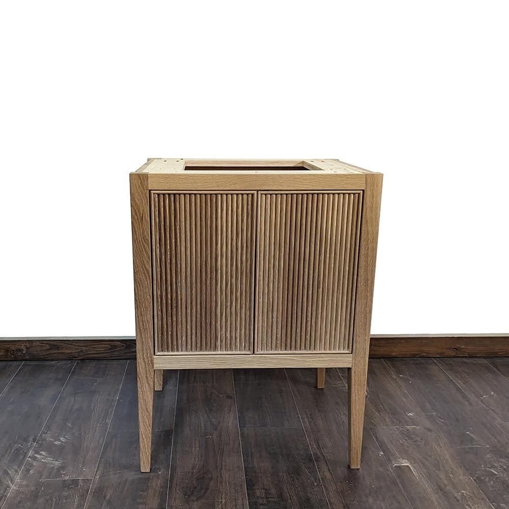 24" Reeded White Oak Bathroom Vanity – Little Board Woodworking